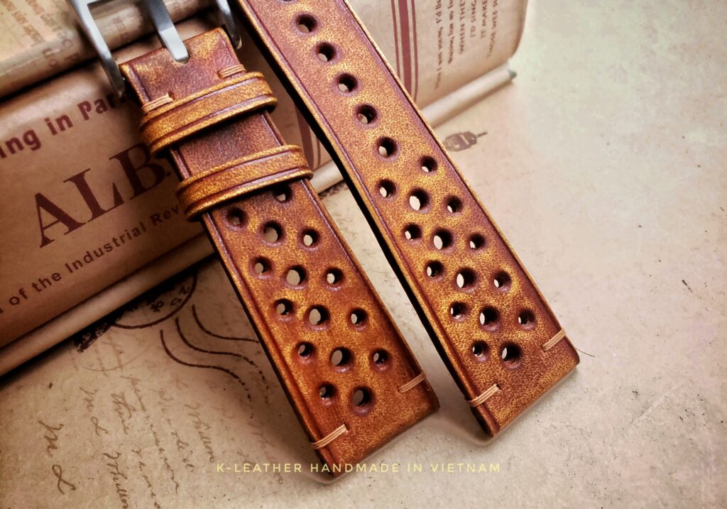 Handmade Vintage Rust color - Railly watch strap K-leather bespoke and ...