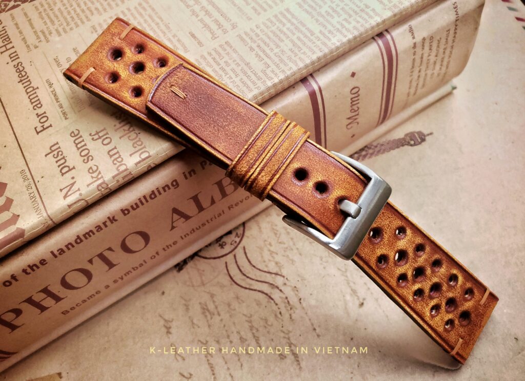 Handmade Vintage Rust color - Railly watch strap K-leather bespoke and ...
